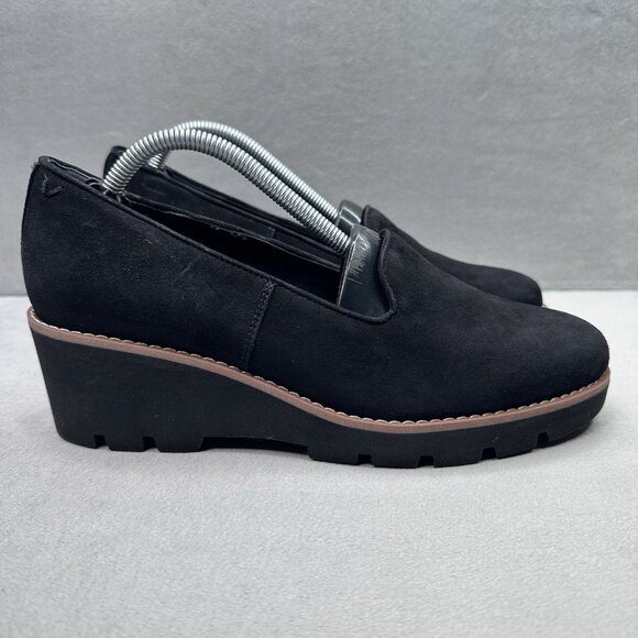 Vionic | Shoes | Vionic Black Suede Wedge Loafers | Poshmark